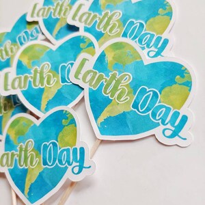 Earth Day Cupcake Toppers, Earth Day Party, Party Favors for Earth Day ...