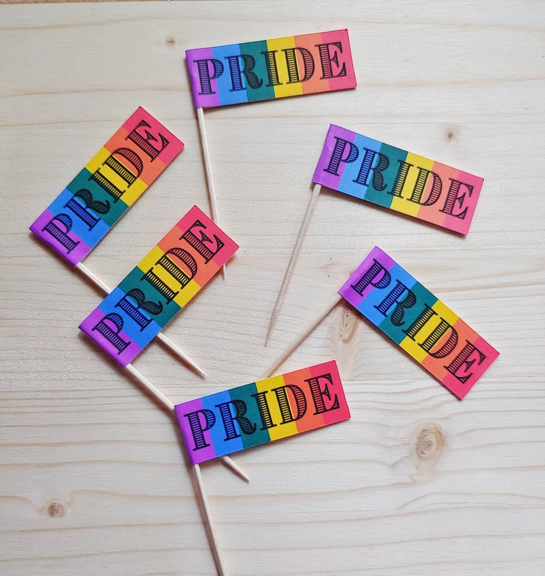 Pride Month Cupcake Toppers, LGBT Pride, Rainbow Cupcake Toppers, Pride ...