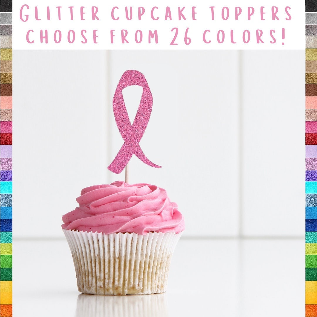Awareness Ribbon Cupcake Toppers, Cancer Ribbon Cupcake, Cancer Free ...