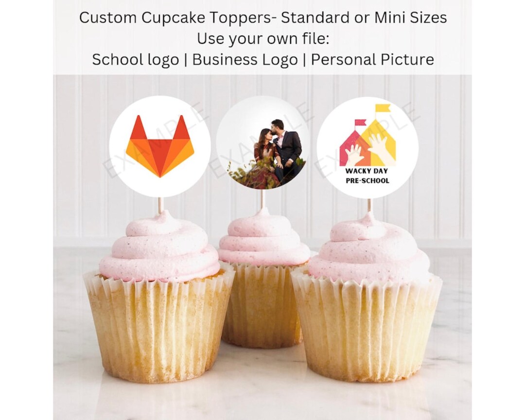 Custom Cupcake Toppers, Custom Image Cupcake Toppers, Artwork Cupcake ...