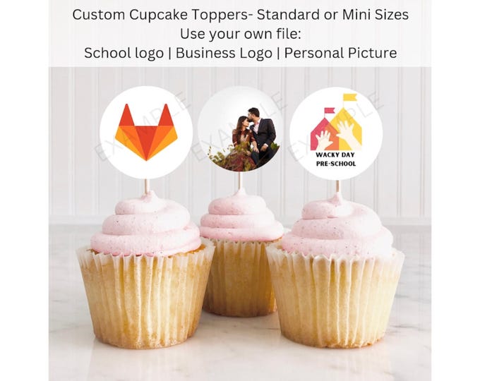 Corporate Logo Promotional Cupcake Toppers Logo Branded Cupcake Toppers ...