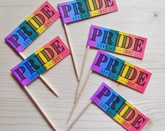 Pride Month Cupcake Toppers LGBT Pride Rainbow Cupcake - Etsy