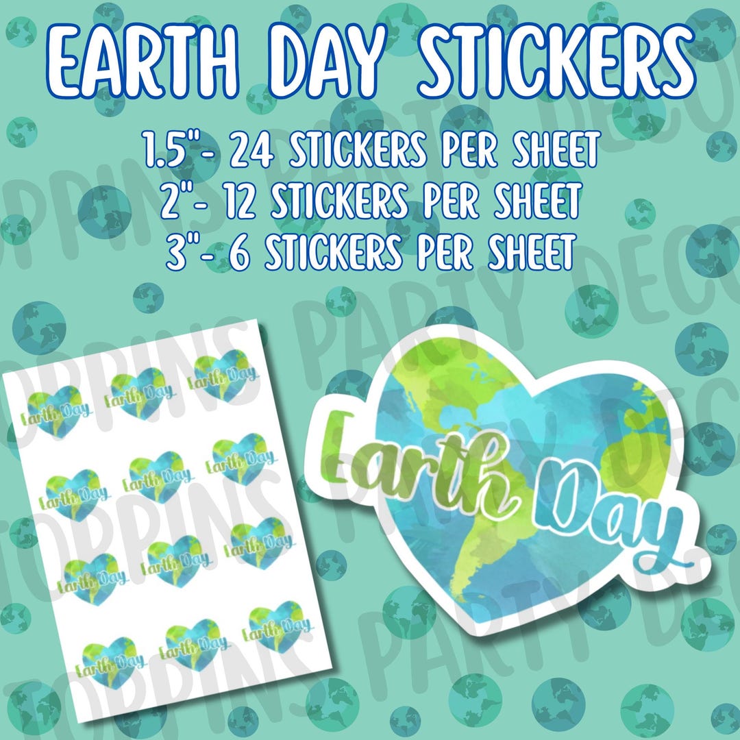 Happy Earth Day Stickers, Earth Day Decor, Classroom Stickers, Trek ...