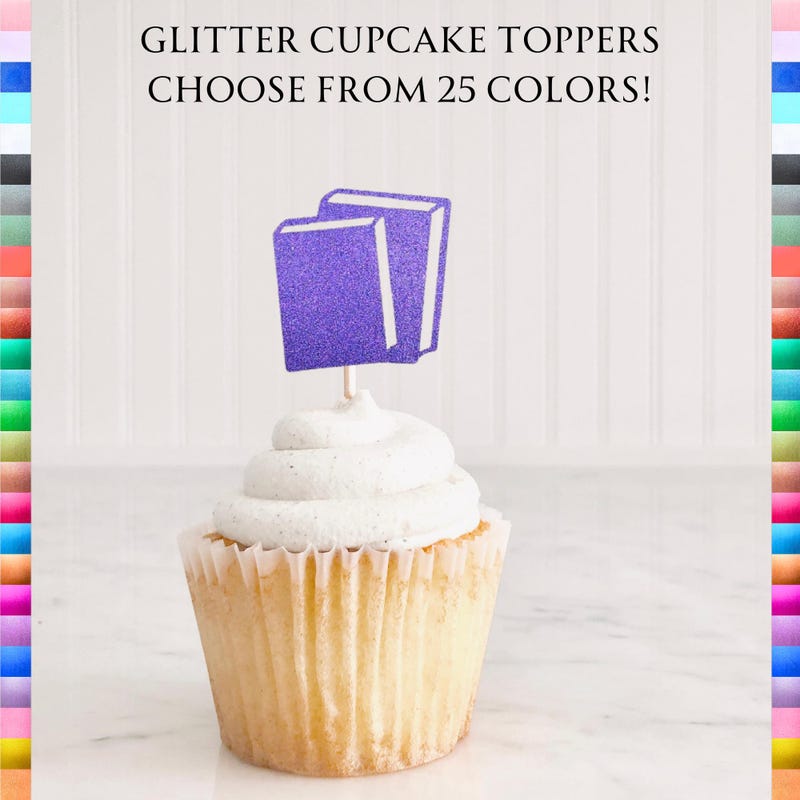 Book Cupcake Topper - Etsy