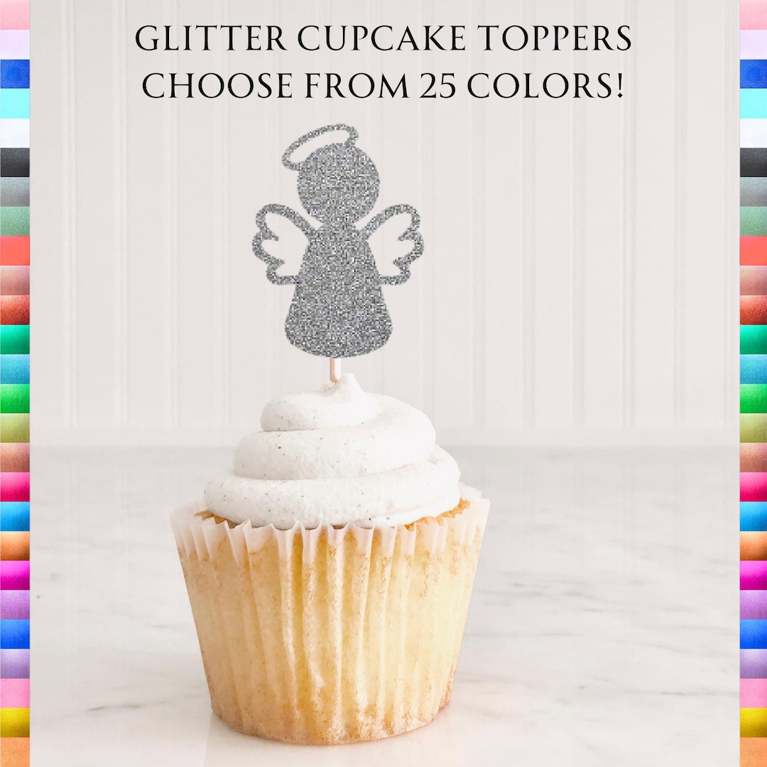 Angel Cupcake Toppers, Christmas Party Decor, Christmas Cupcake Toppers ...