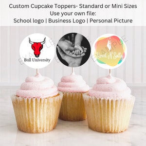Custom Cupcake Toppers, Custom Image Cupcake Toppers, Artwork Cupcake ...