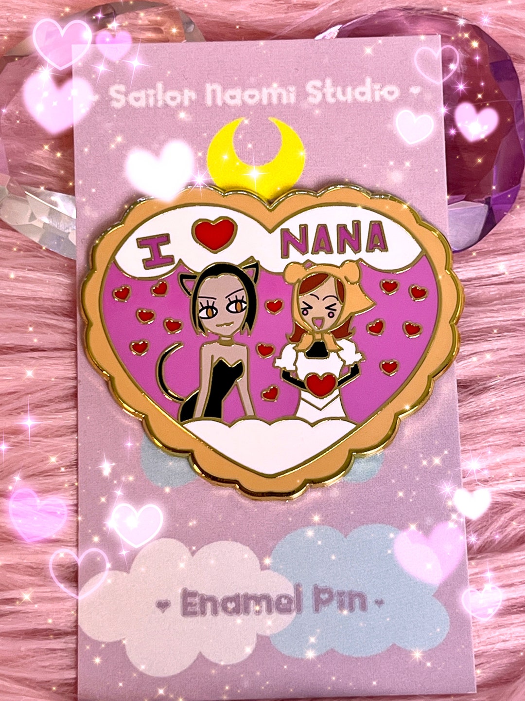 I LOVE NANA! Hachi and Nana Sugar Cookie Gold Plated Hard Enamel Pin - Etsy