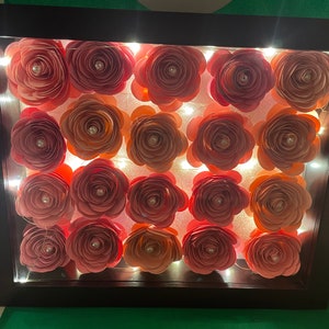 Customized Flower Shadow Box With Light - Etsy