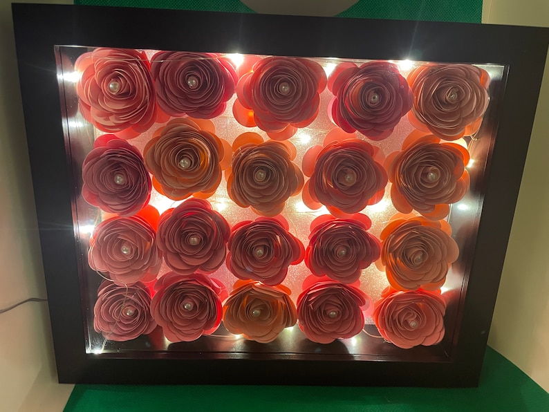 Customized Flower Shadow Box With Light - Etsy