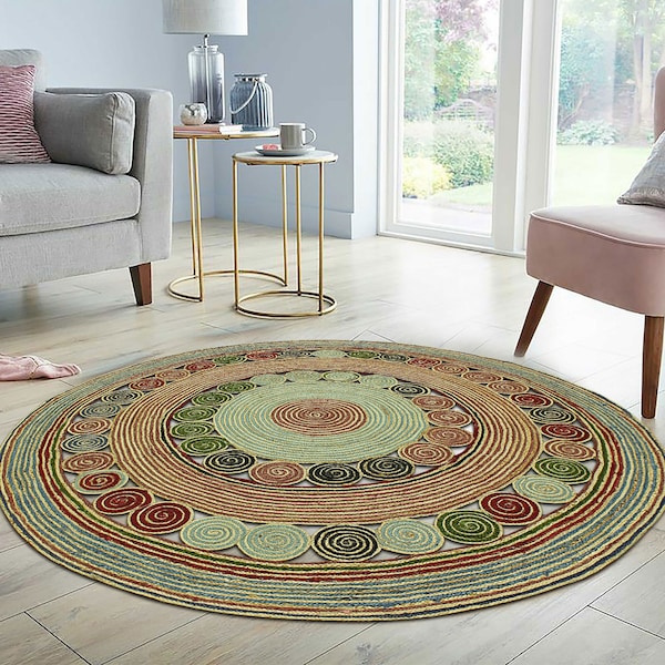 Round Jute Rug - Etsy