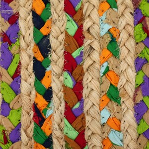 Natural Cotton Stair Steps, Hand Braided Chindi Rug, Multicolor Stair ...