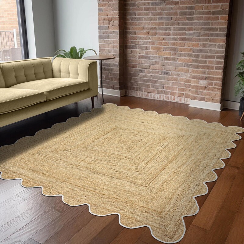 Jute 5x5 Square Rug - Etsy