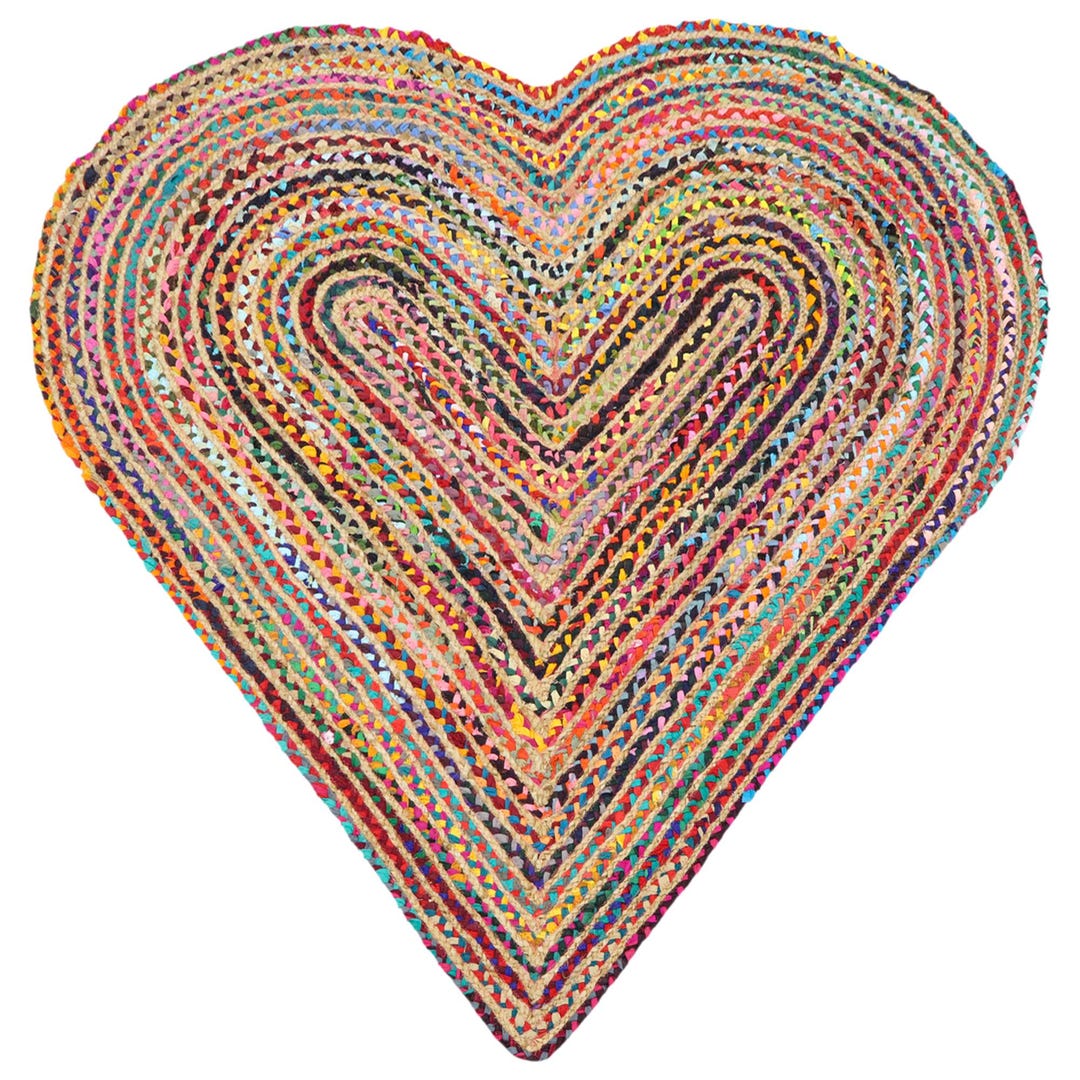 Modern Heart Shape Rug Antique Rug Kilim Jute Rug Chindi Cotton Rug ...