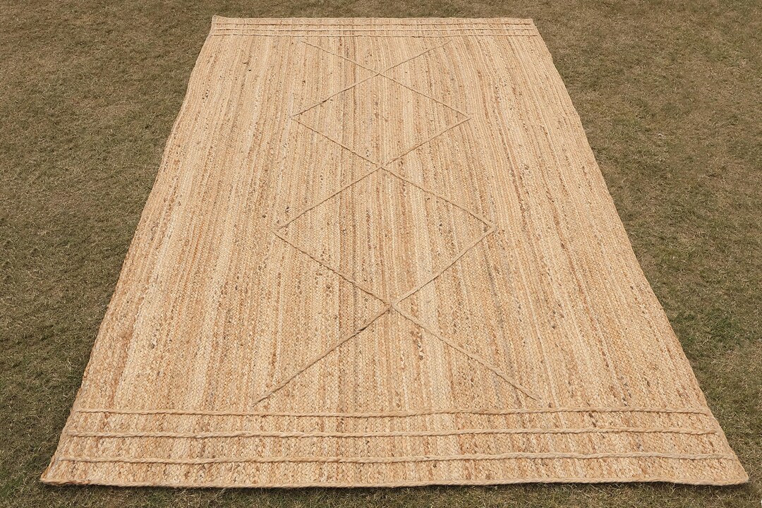 Handmade Natural Beige Jute Rug Indian Jute Rug Hallway Rug Outdoor Rug ...
