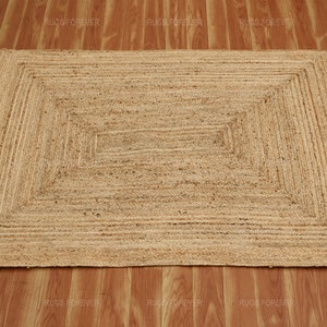 Hand Braided Natural Beige Jute Area Rug Eco Friendly Jute - Etsy