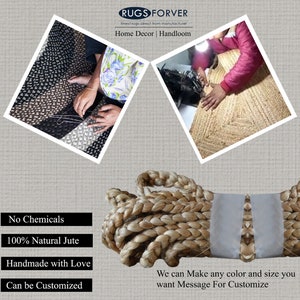 Round Purple Jute Rug Natural Fiber Jute Handmade Area Rug Entrance ...