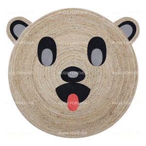 Natural Fiber Rug Handmade Circle Area Rug Round Animal Print Rug Jute ...