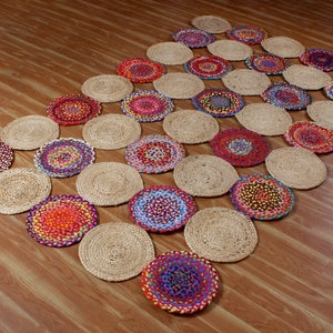 Hand Braided Scalloped Chindi Cotton Rug Bohemian Hallway Living Room ...