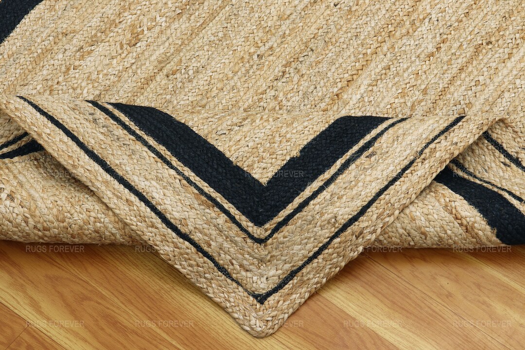 Beige Black Jute Runner Rug Handmade Jute Runner Hallway Stair Runner ...