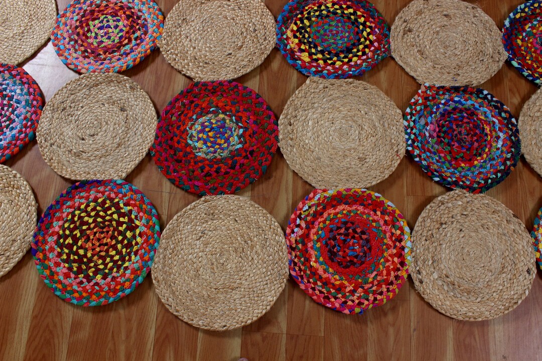 Hand Braided Scalloped Chindi Cotton Rug Bohemian Hallway Living Room ...