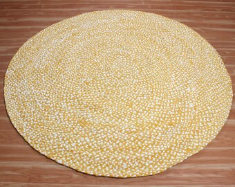 Round Yellow Rug - Etsy