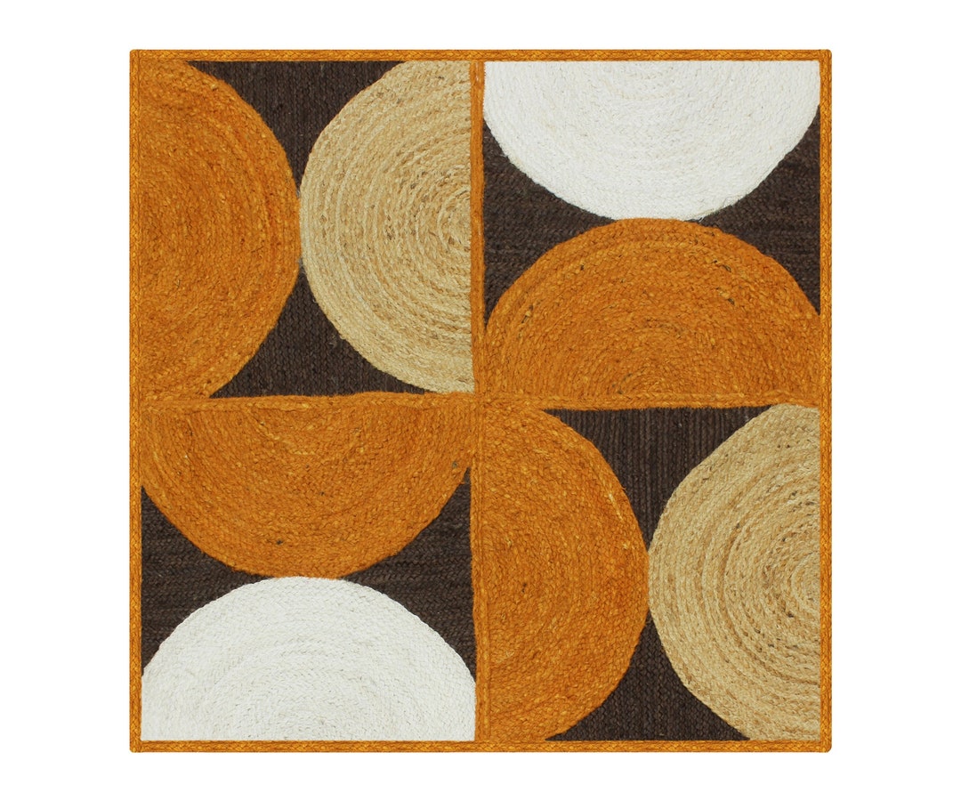 Indian Handwoven Brown Jute Rug Natural Fiber Jute Area Rug Farmhouse ...