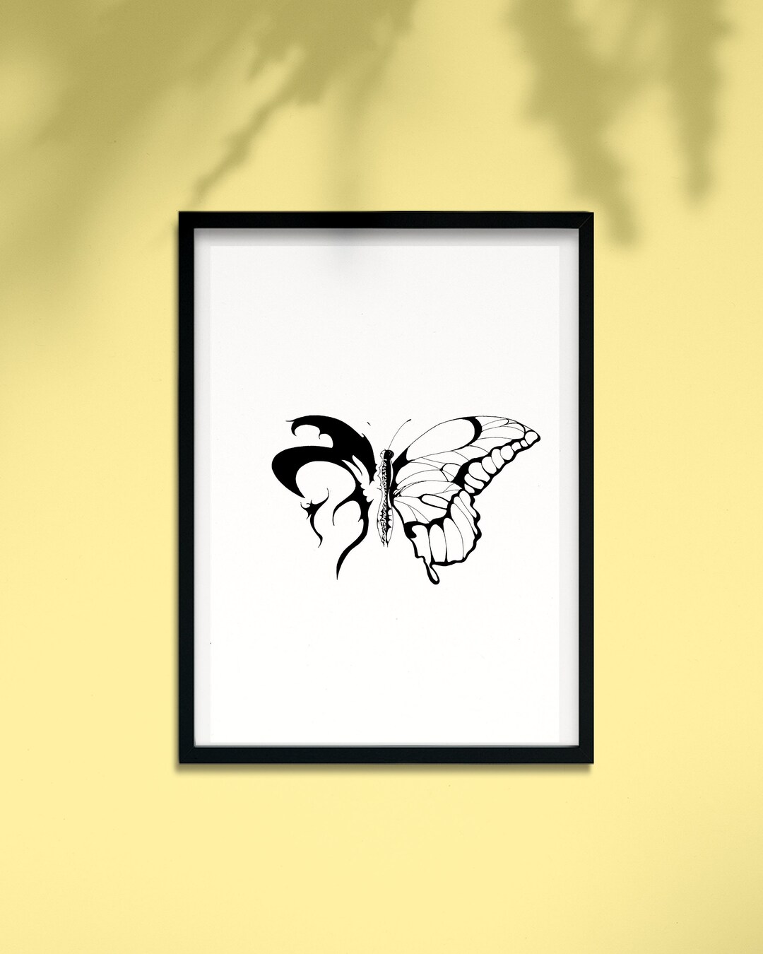 Black Swallowtail Butterfly Drawing Wall Art Print Exhibition Art ...