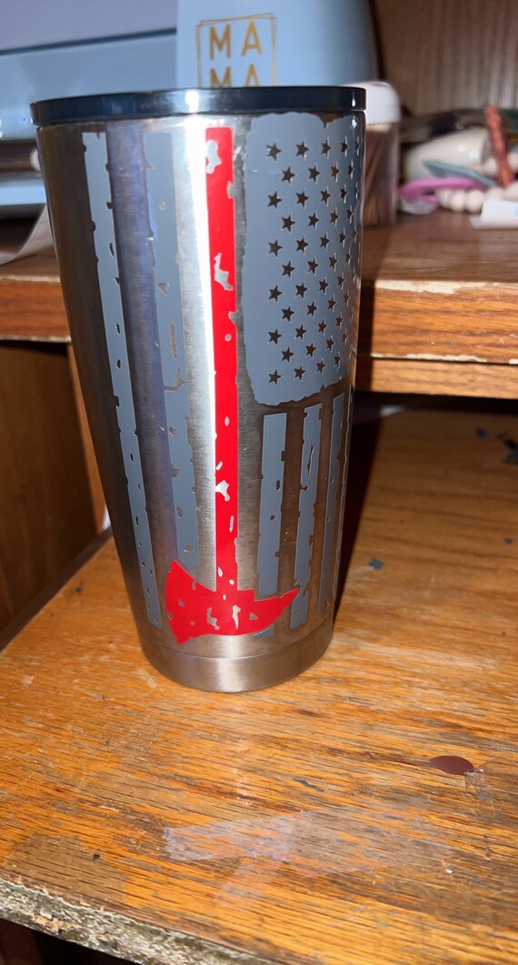 Firefighter Distressed Flag SVG. Stainless Steel | Etsy