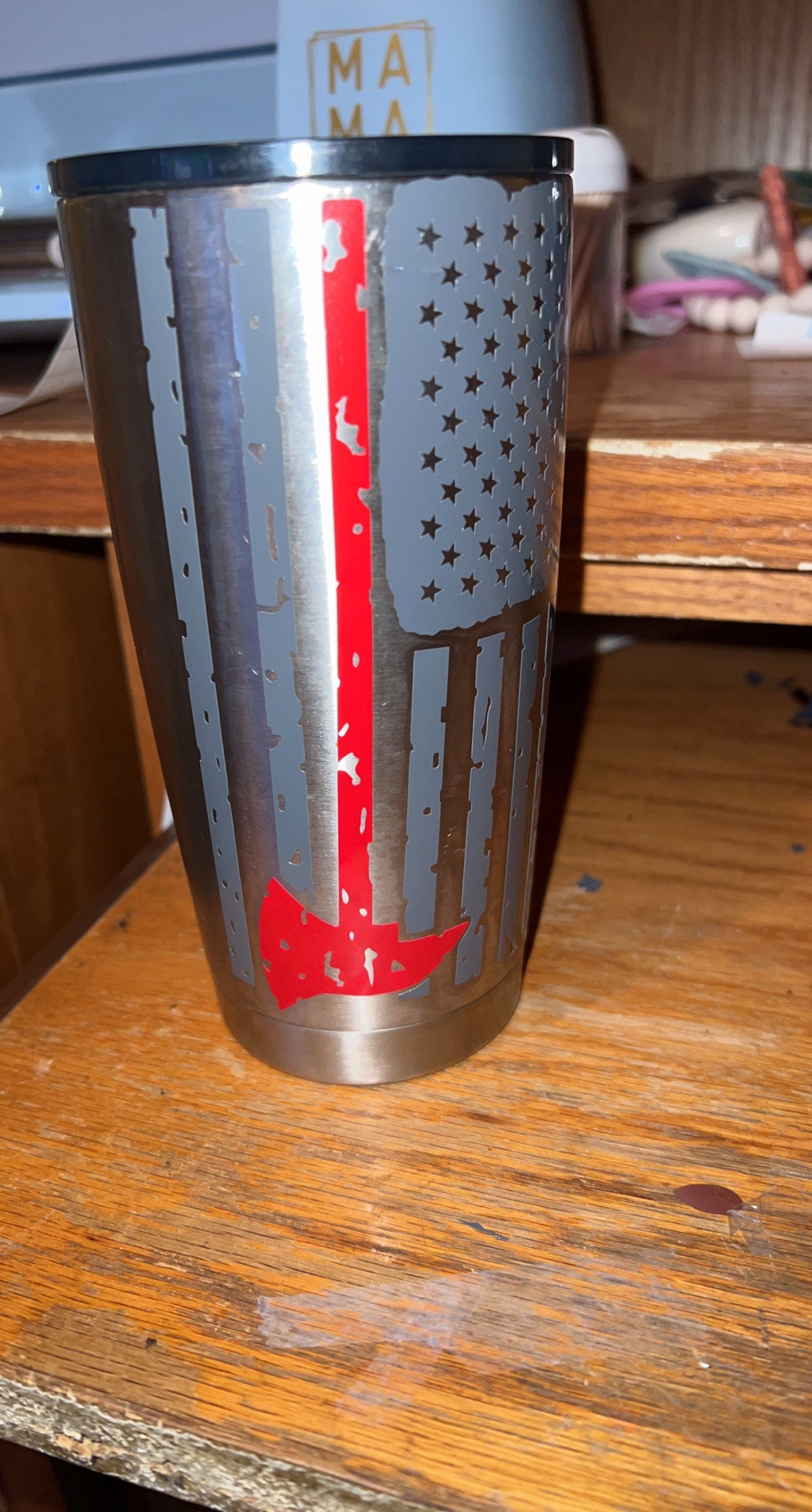 Firefighter Distressed Flag SVG. Stainless Steel | Etsy