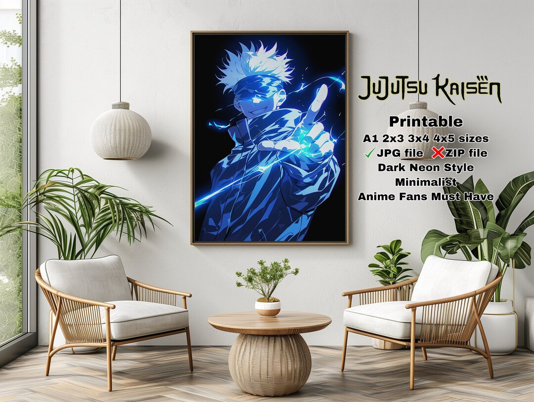 Printable Anime, Satoru Gojo, Jujutsu Kaisen, Manga Poster, Anime Print ...