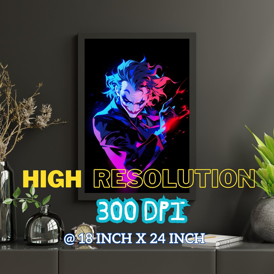 Digitalart Superhero Bundle DC Comics Neon Style Anime Style Wallart ...