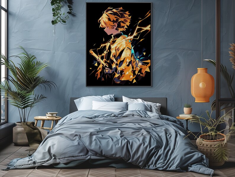 Digitalart Zenitsu Demon Slayer Anime Poster Wallart 24x36 18x24 16x20 ...