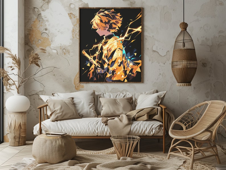 Digitalart Zenitsu Demon Slayer Anime Poster Wallart 24x36 18x24 16x20 ...