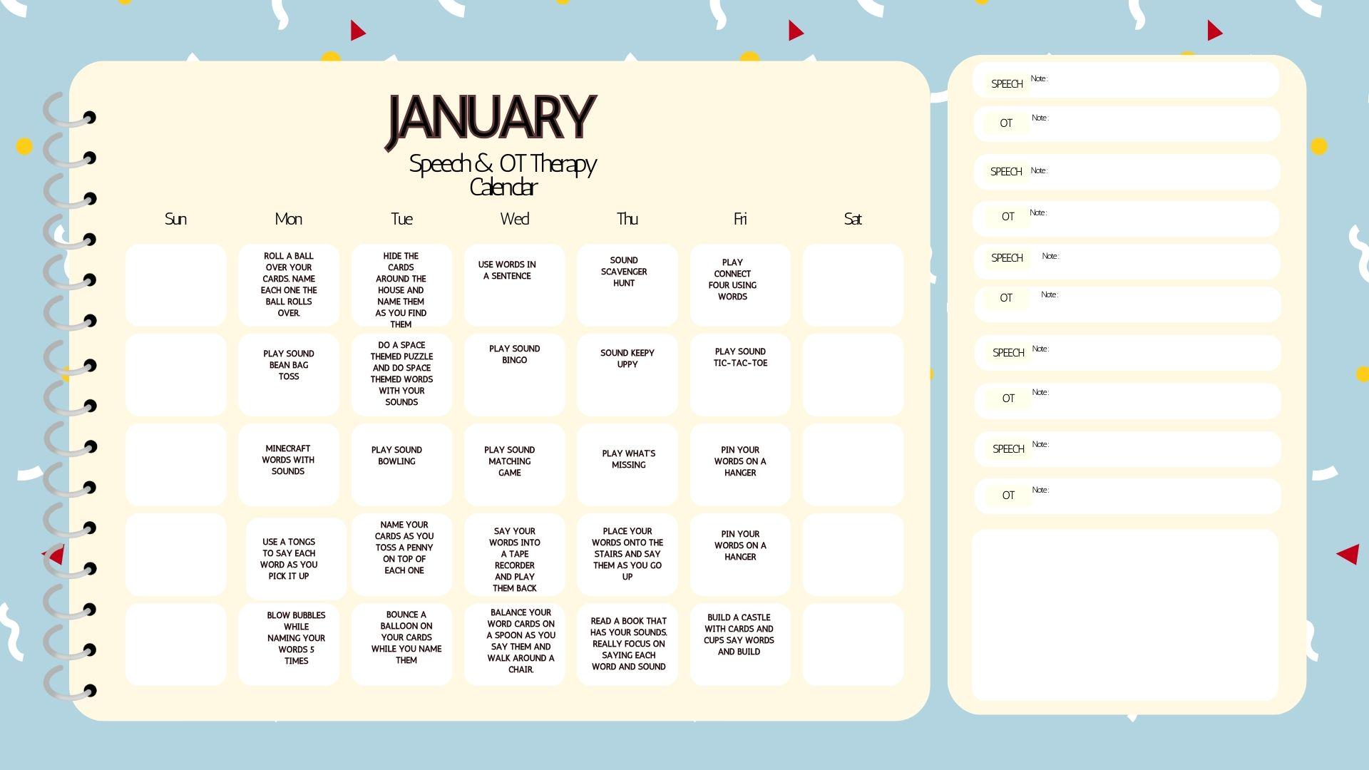 Speech Therapy & OT Tracker Black Printable - Etsy