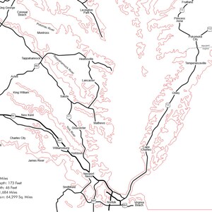 Detailed Chesapeake Bay Map - Vector File for Laser Cutting \ Engraving ...