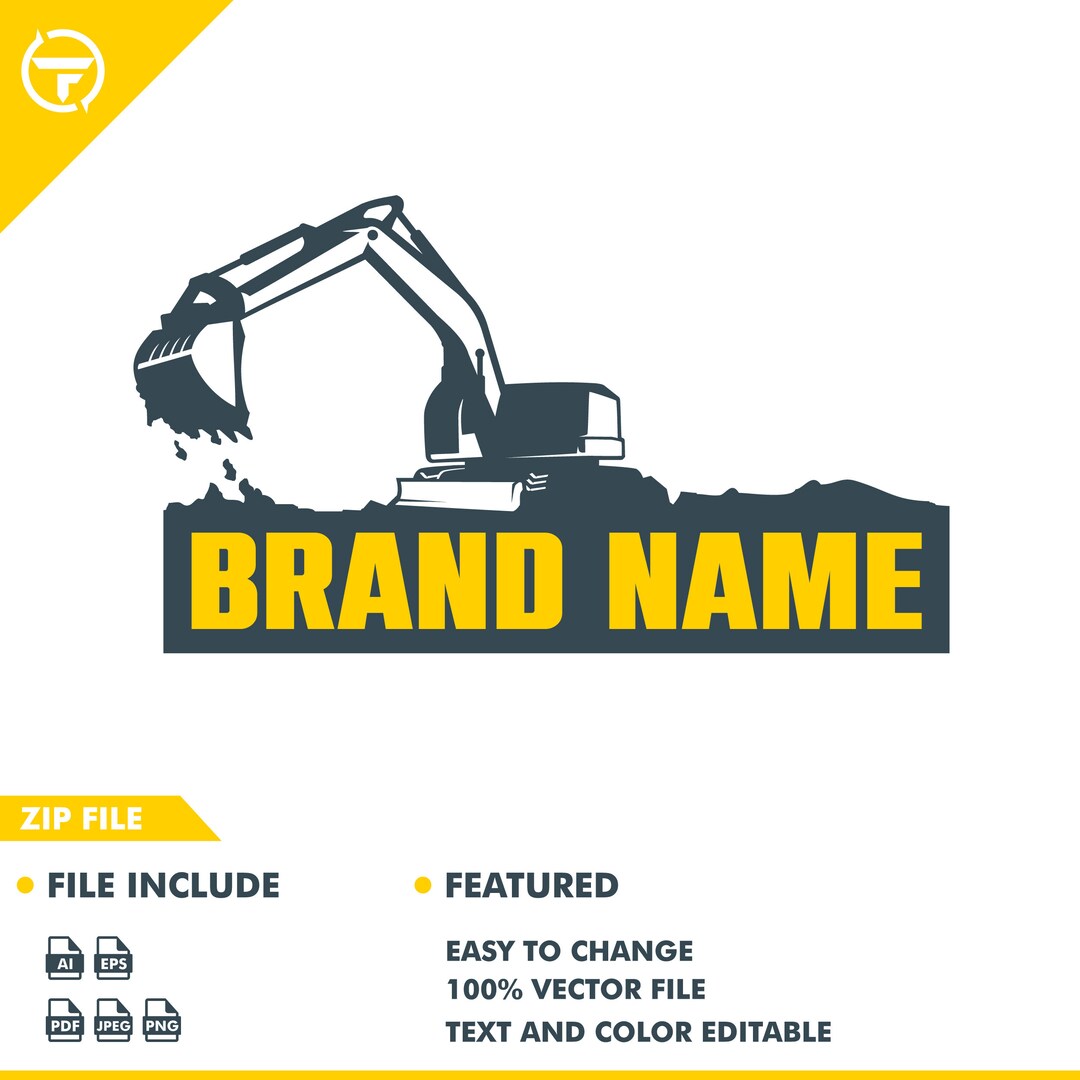 Excavator Logo - Excavator - Vector - Etsy