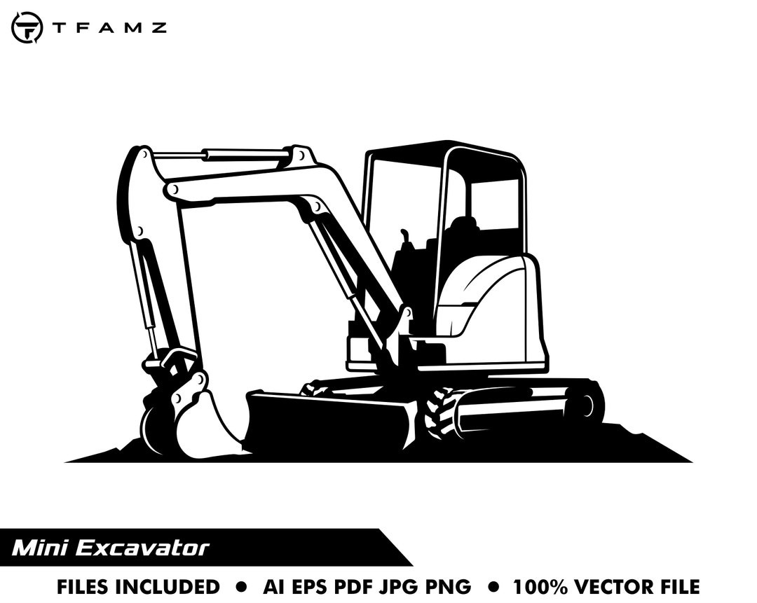 Mini Excavator Vector - Excavator Logo - Excavator - Contruction - Etsy