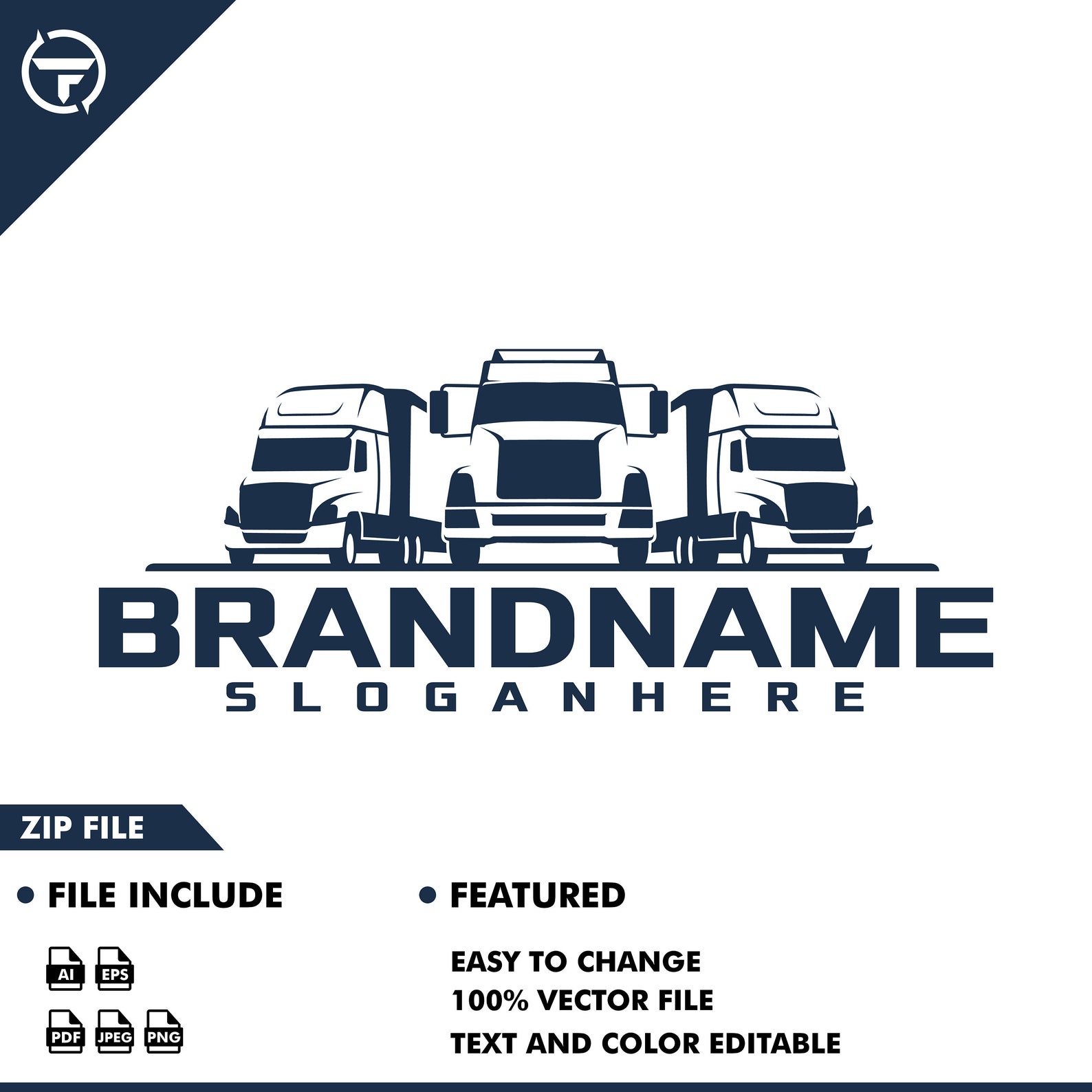 Logistic Logo Truck Logo Truck Vector Illustration - Etsy