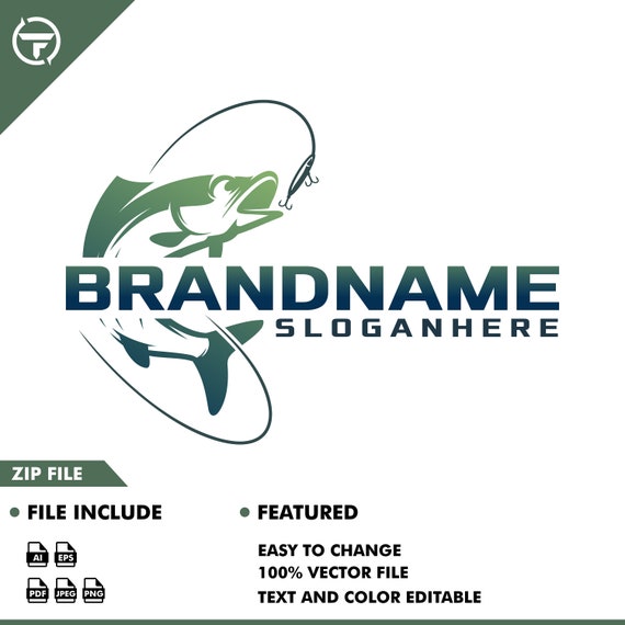 Fishing Logo Fish Logo Fishing Animal Bass Vector | Etsy