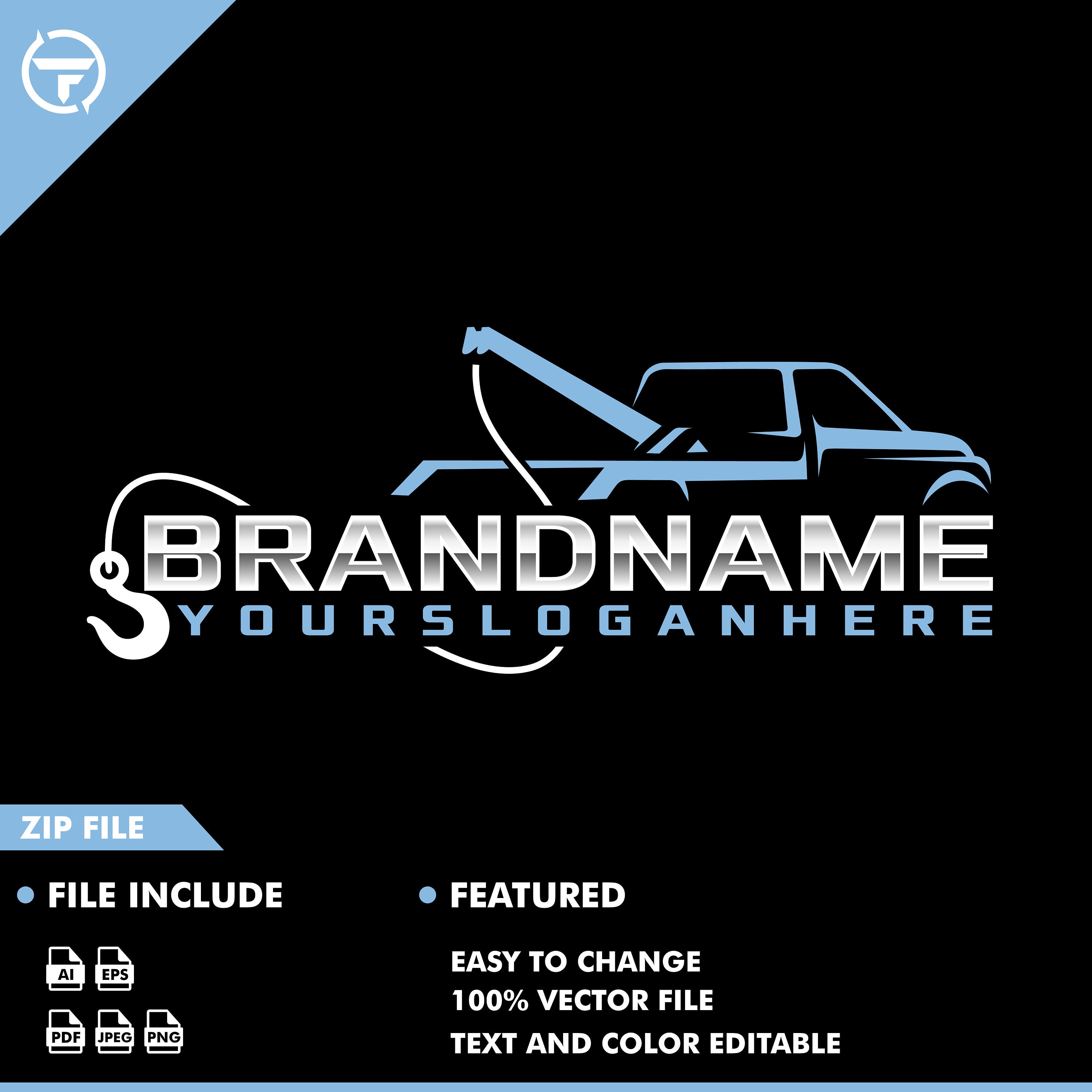 Towing Logo Tow Car Logo Vrctor Illustration Truck Automotive - Etsy