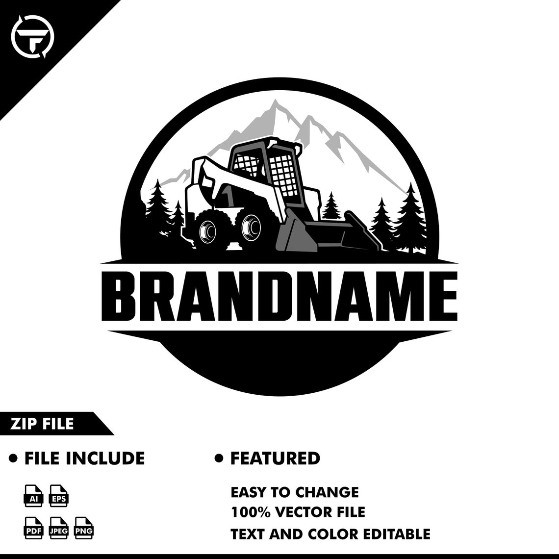 Loader Logo Loader Excavator Logo Template Excavator - Etsy