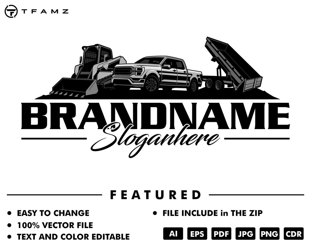 Trailer Logo - Car Junk Logo - Truck Logo - Skidsteer Logo - Auto ...