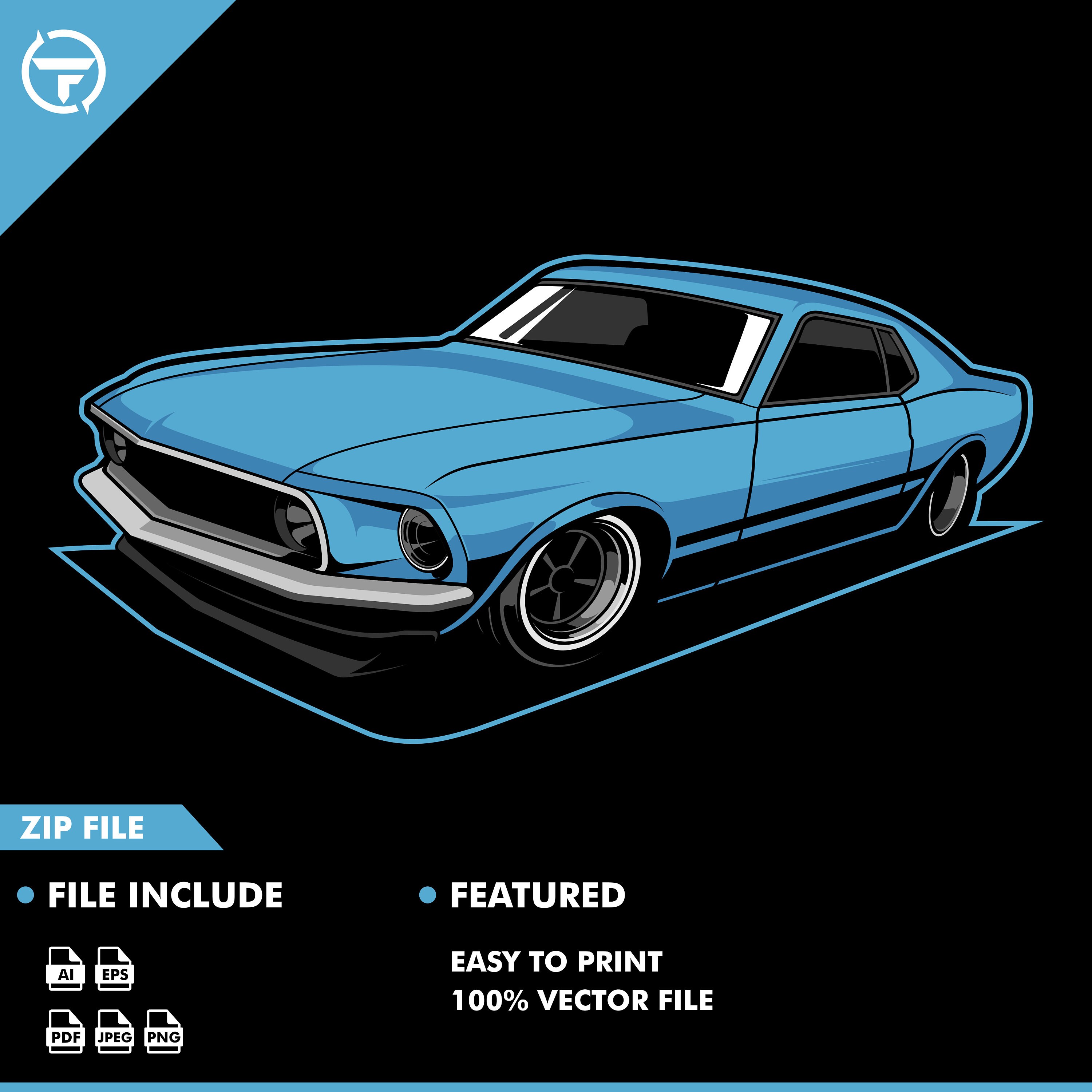 Car Vector Muscle Car Sport Vehicle Classic Jdm Vector Illustration ...