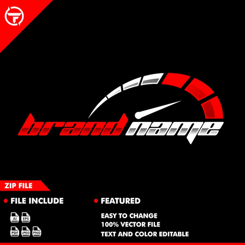 Speedometer Logo - Car Logo - Car Vector - Racing Logo - - Etsy