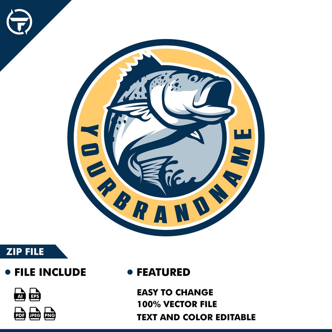 Bass Fish Logo - Fishing Logo - Fish Logo - Fishing - Animal - Bass ...