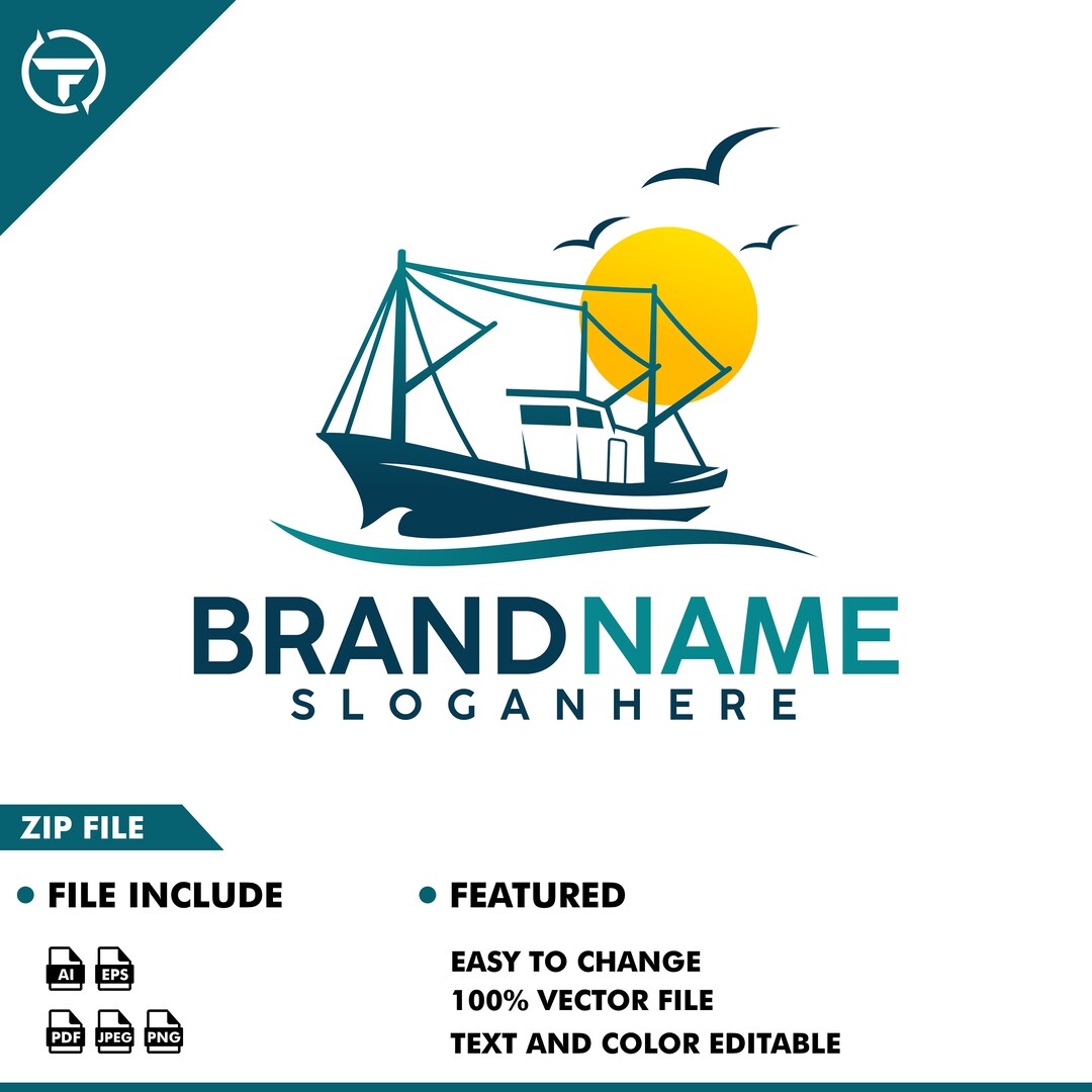 Fishing Boat - Boat Logo - Ship - Travel - Fishing - Water - Speed Boat ...