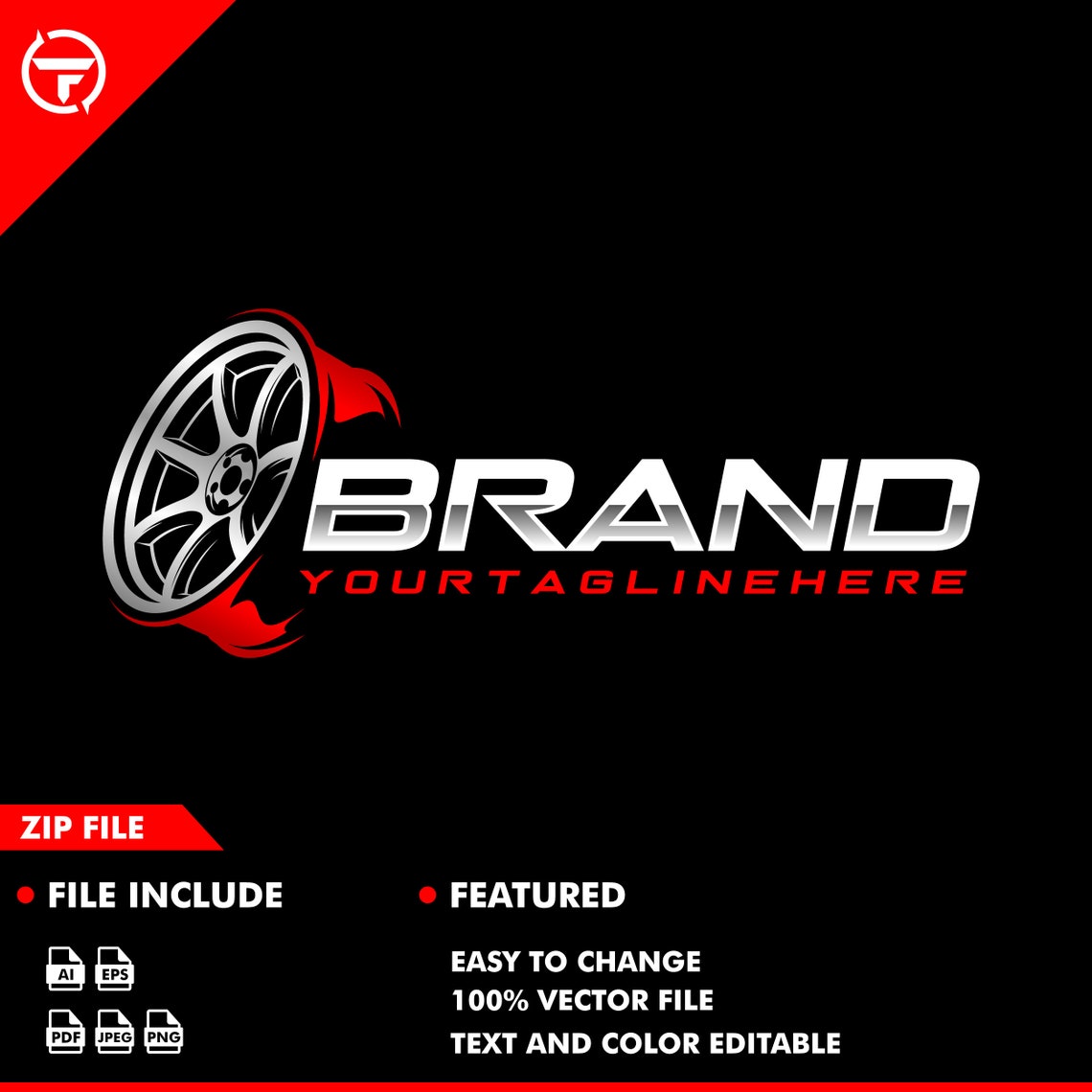 Wheels Shop Logo - Wheel Logo - Automotive Logo - Etsy