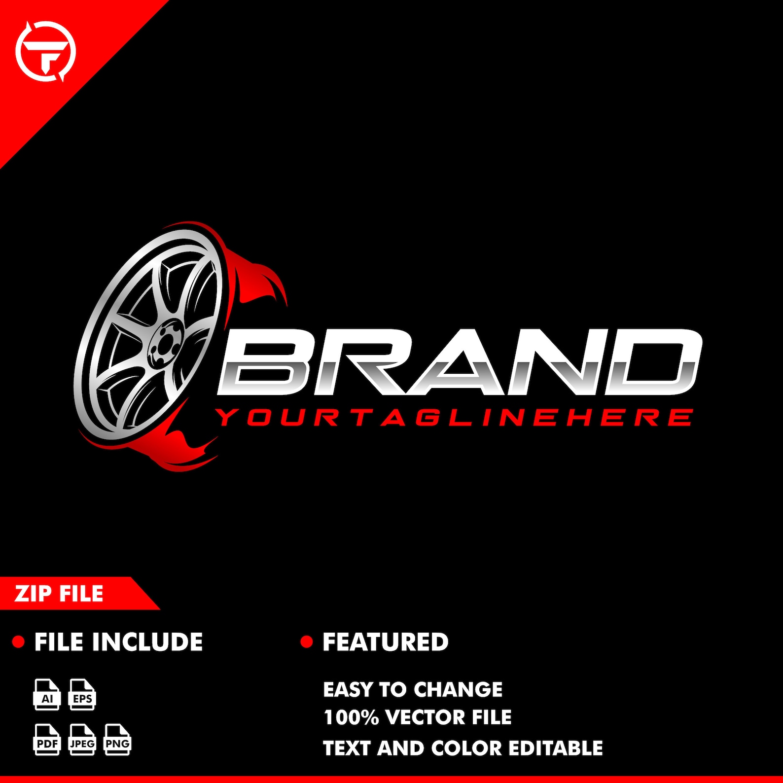 Wheels Shop Logo - Wheel Logo - Automotive Logo - Etsy