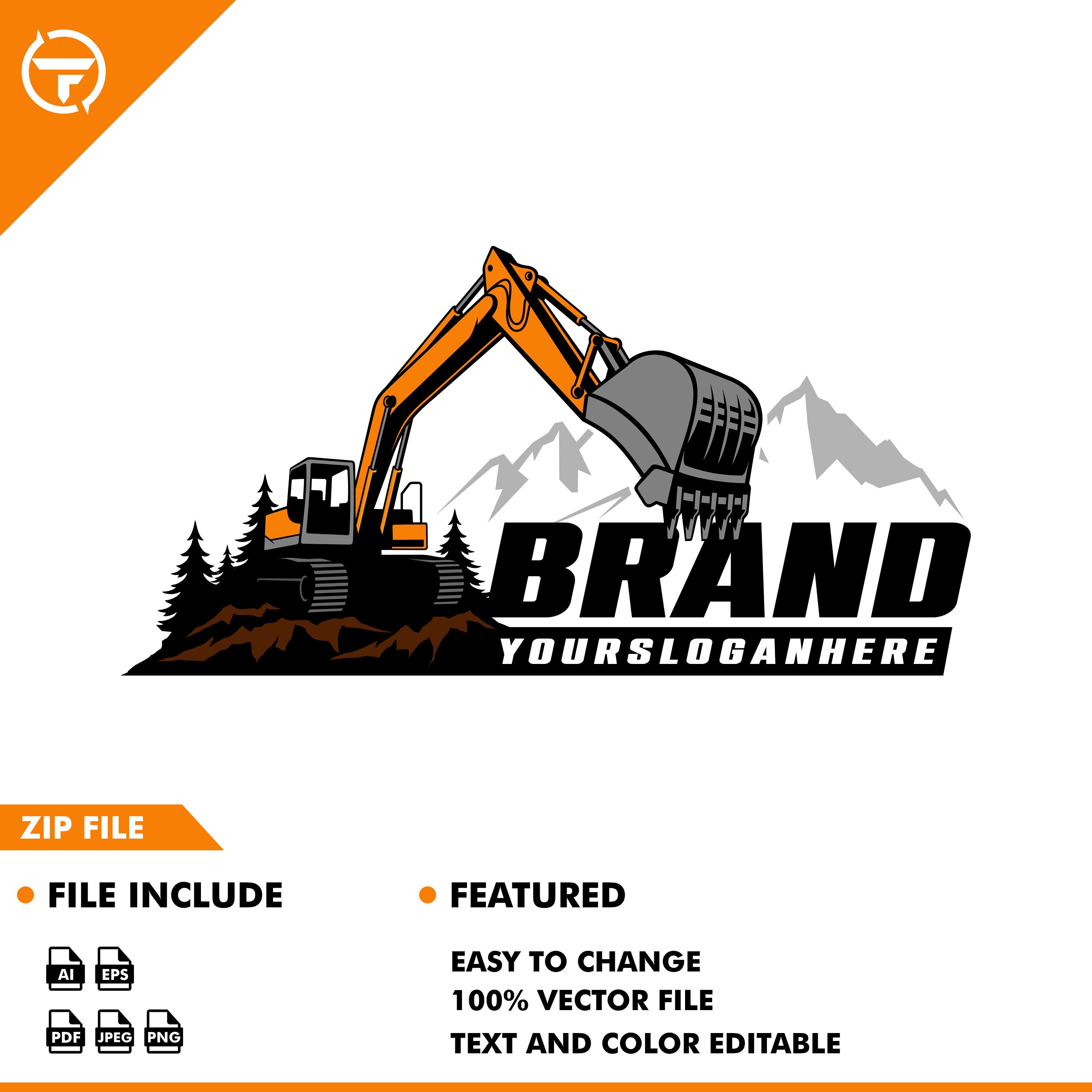 Bagger Logo Vorlage - Bagger - Equipmen Logo - Service Logo - Bagger ...