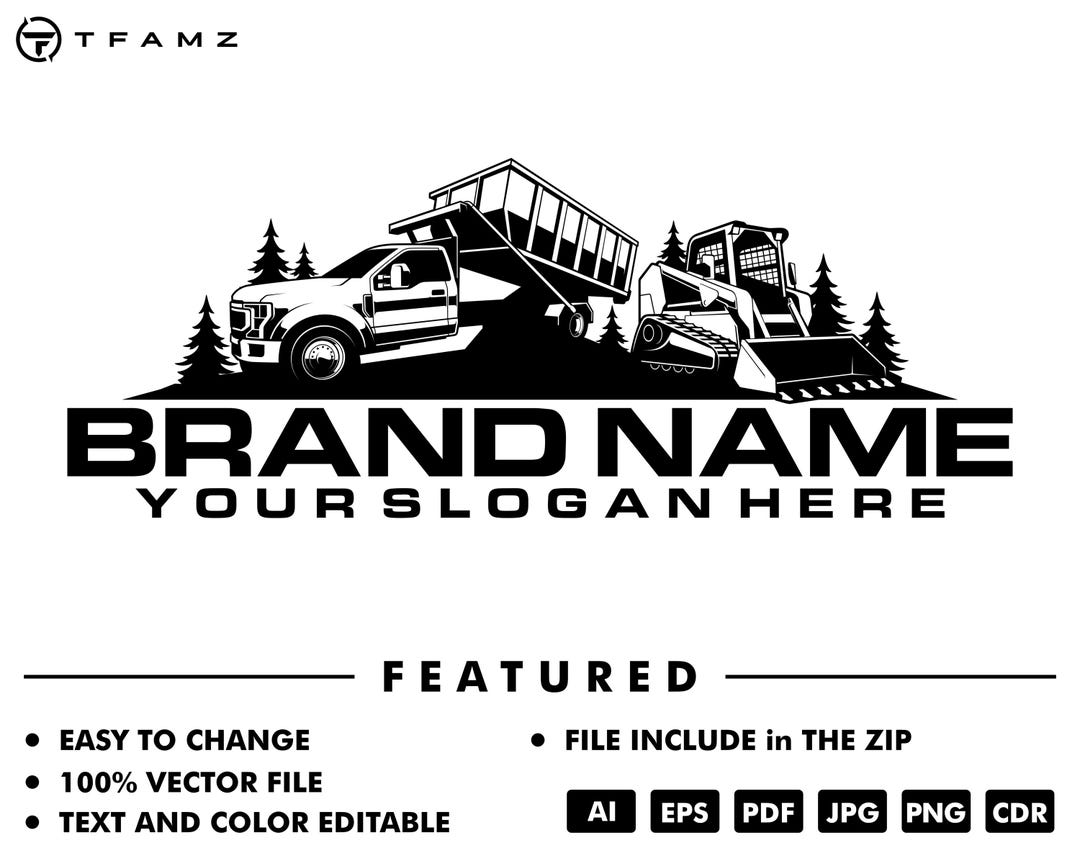 Dump Trailer Logo Template - Car Logo - Trailer - Dump Truck Logo ...